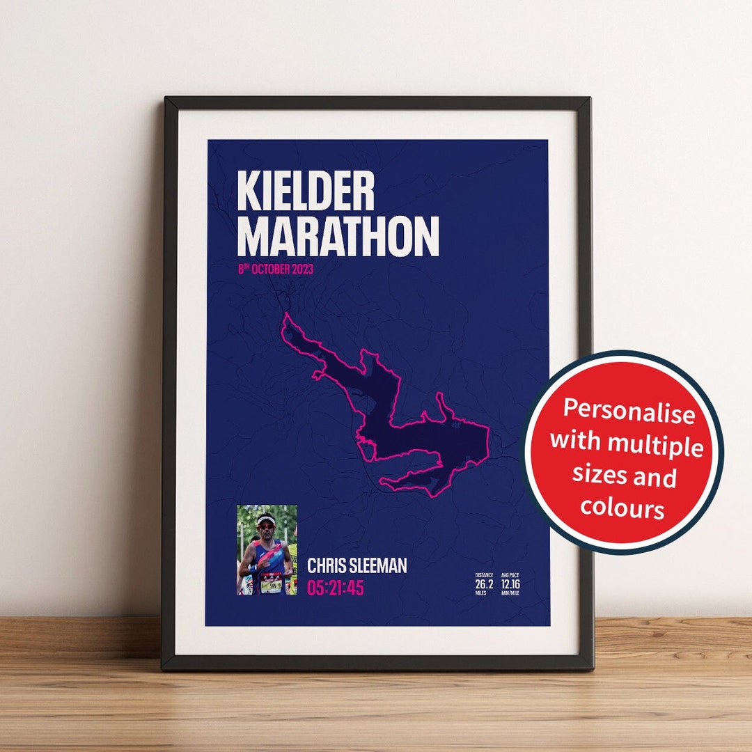 Personalised Kielder Marathon Time Poster, Marathon Print, Running ...
