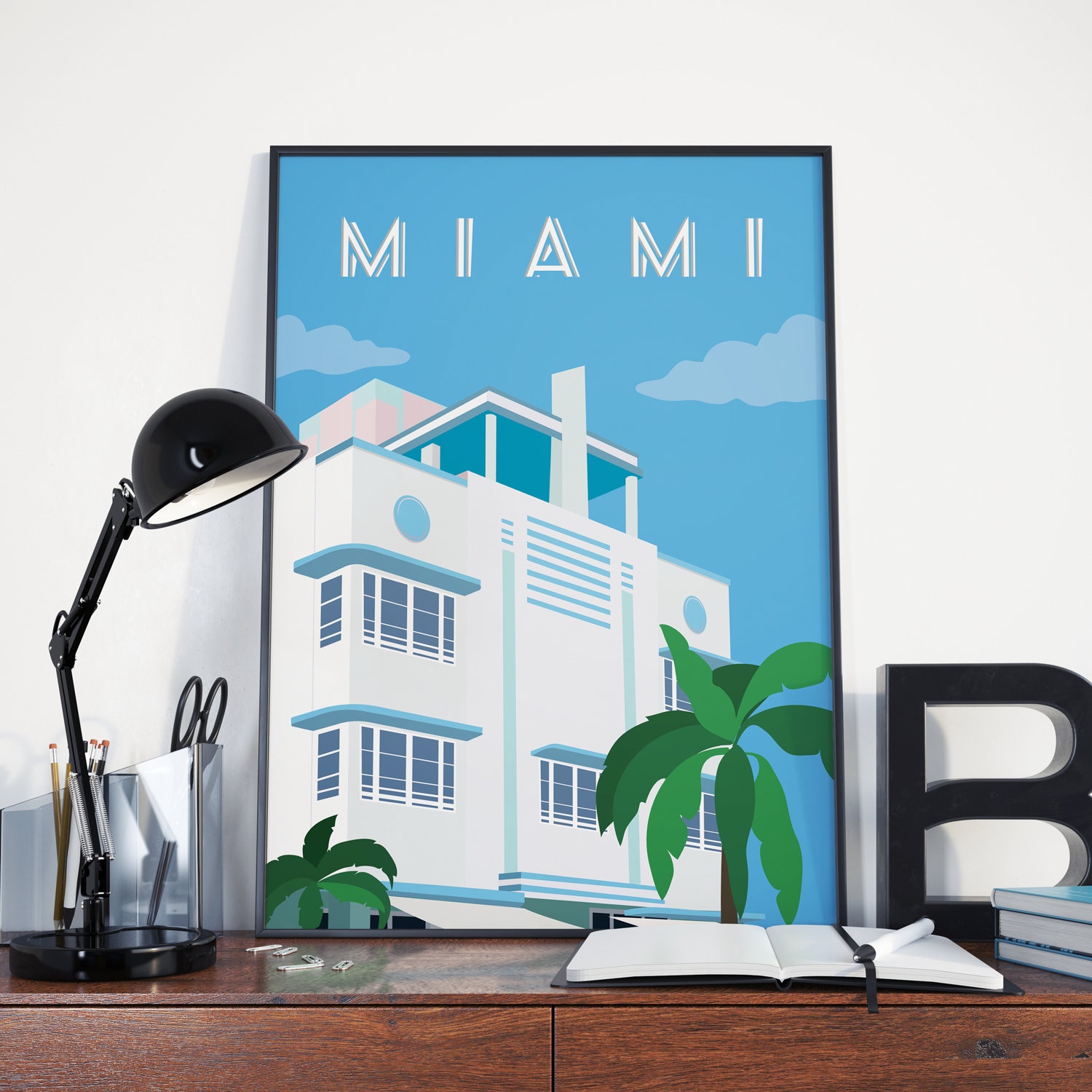 Miami Print Miami Poster Miami Vintage Retro Print Miami - Etsy