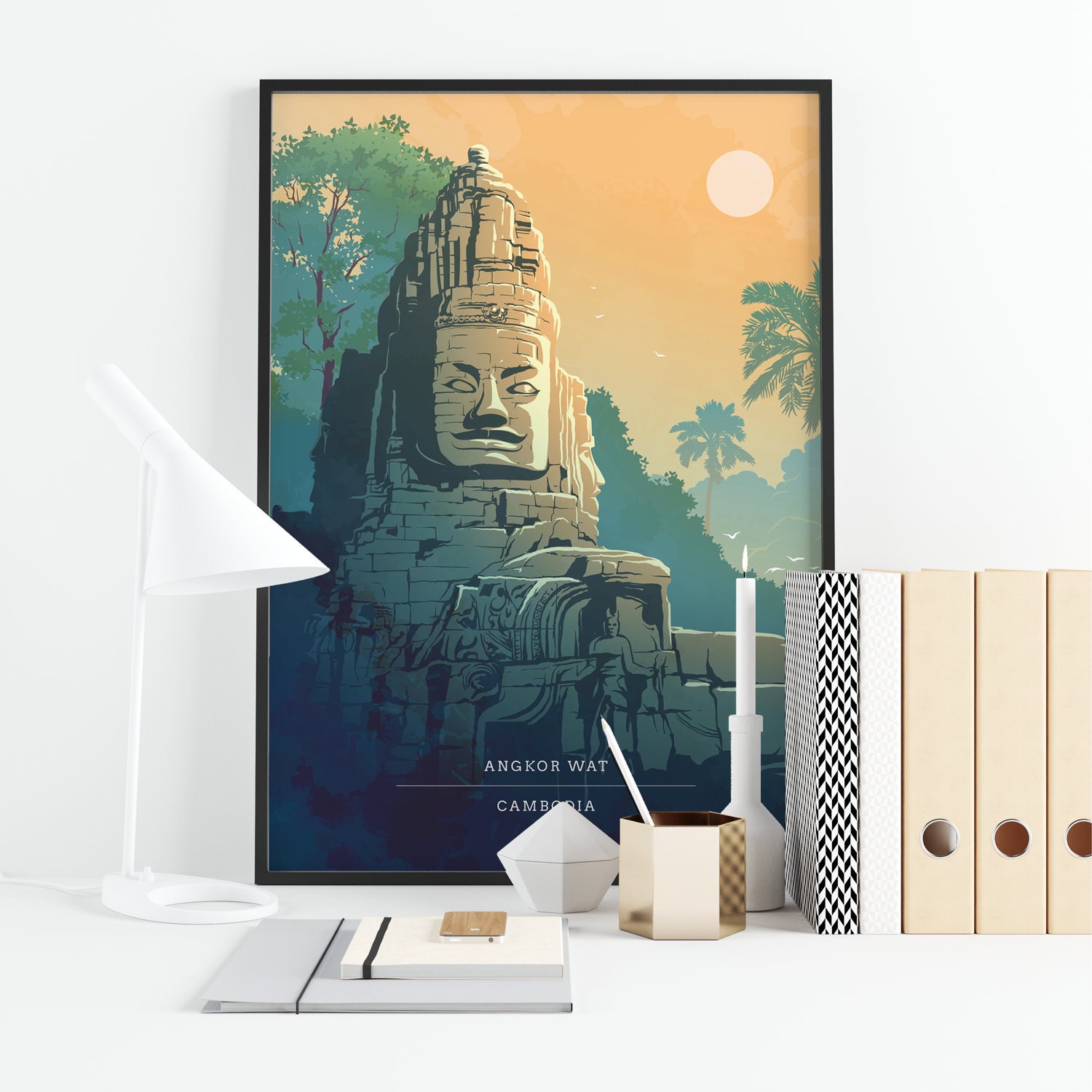 Angkor Wat Print Angkor Wat Poster Angkor Wat Vintage Retro | Etsy