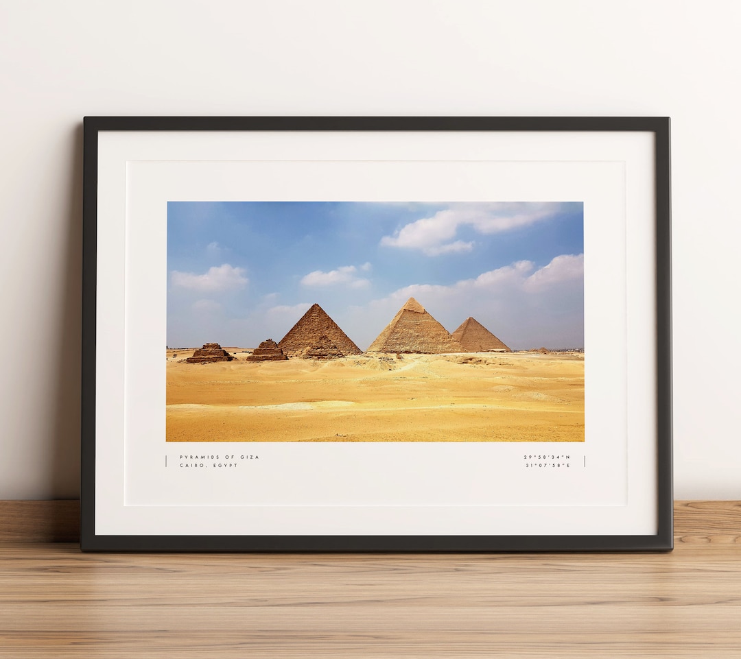 Cairo Print, Cairo Poster, Pyramids of Giza, Cairo Coordinates, Cairo ...