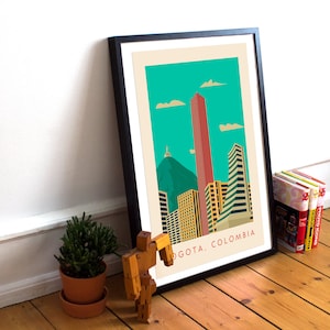 Bogota Poster, Colombia Vintage Travel Print, Wall Art, City, Decor ...