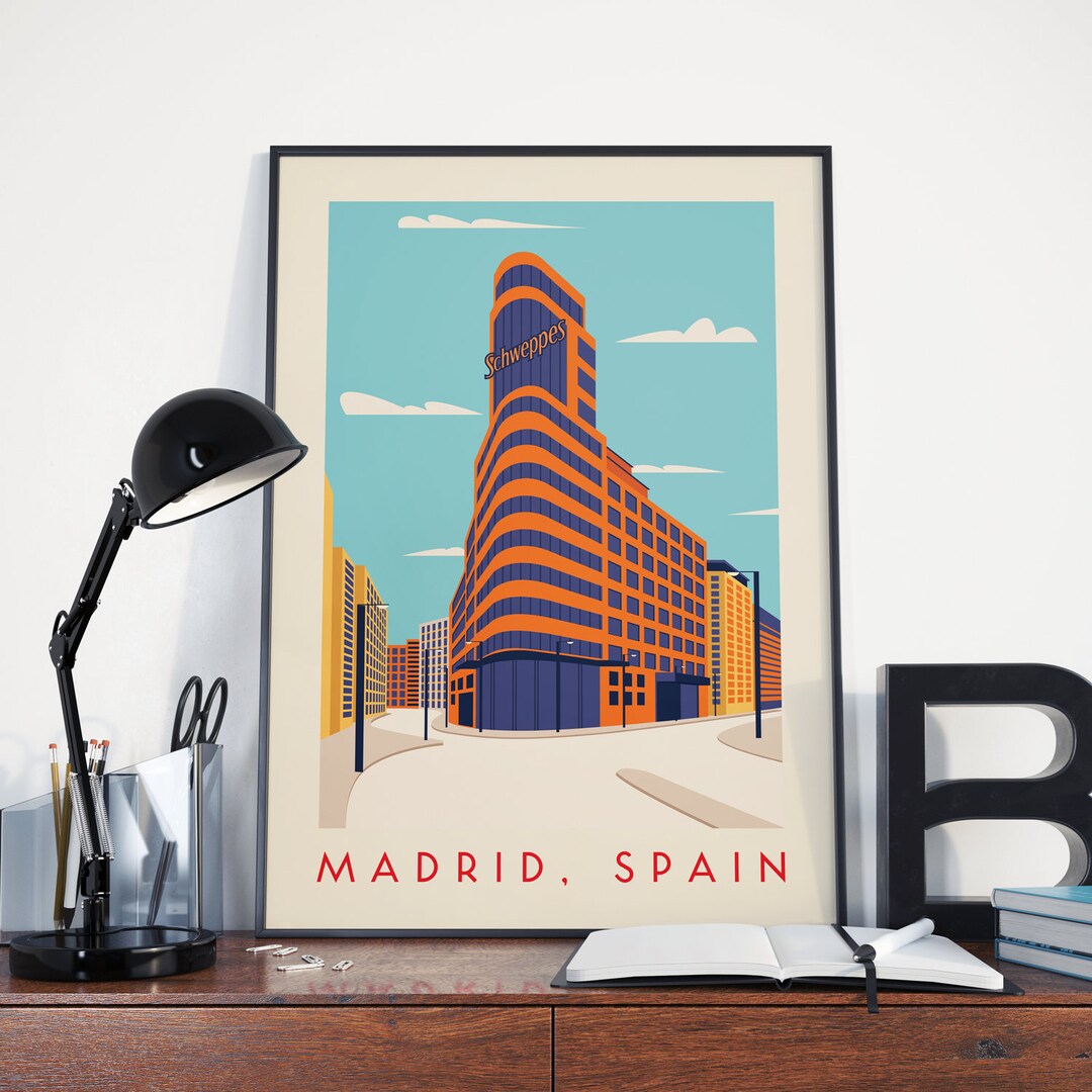 Madrid Print, Madrid Poster, Madrid Vintage Retro Print, Madrid Vintage ...