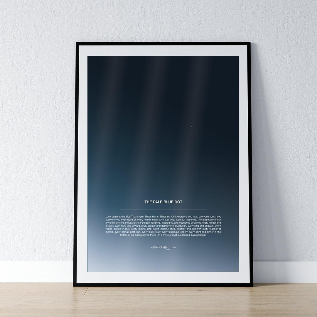 The Pale Blue Dot Print, Carl Sagan Quote, Poster, Print, Inspirational ...