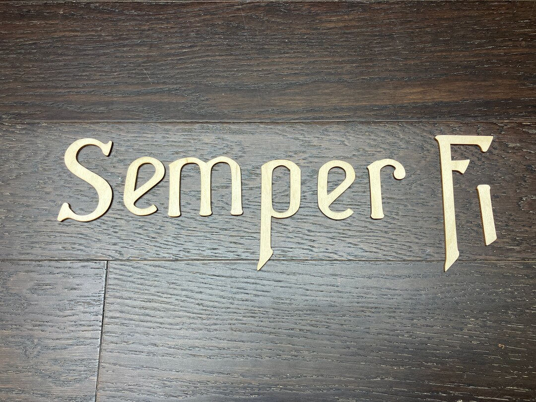 Semper Fi / 2'' to 8'' Tall / Laser Cut / 1/8'' Birch Plywood - Etsy