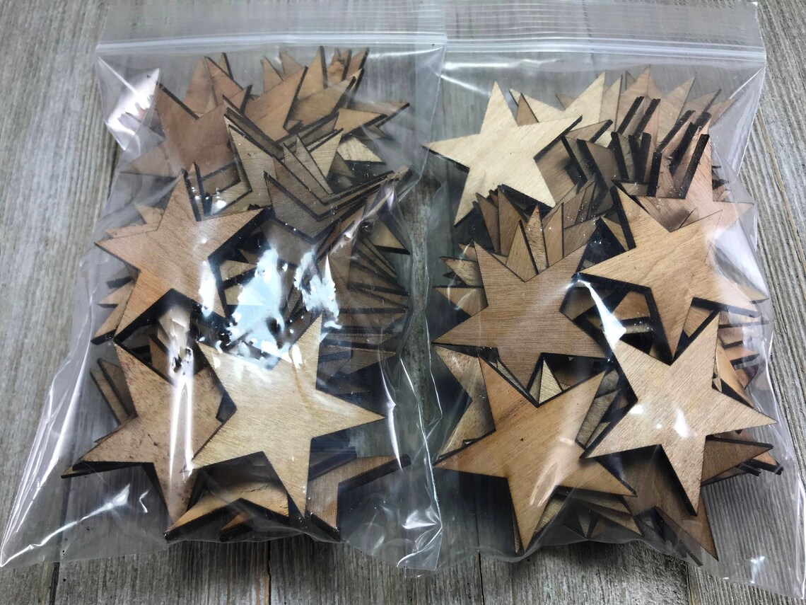 Bulk Laser-cut Wooden Stars Crafting Supplies Wooden Stars - Etsy