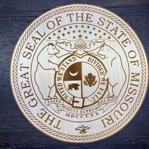 Missouri State Seal 1/4'' Birch Plywood / Laser Engraved / 10'' - 14 ...