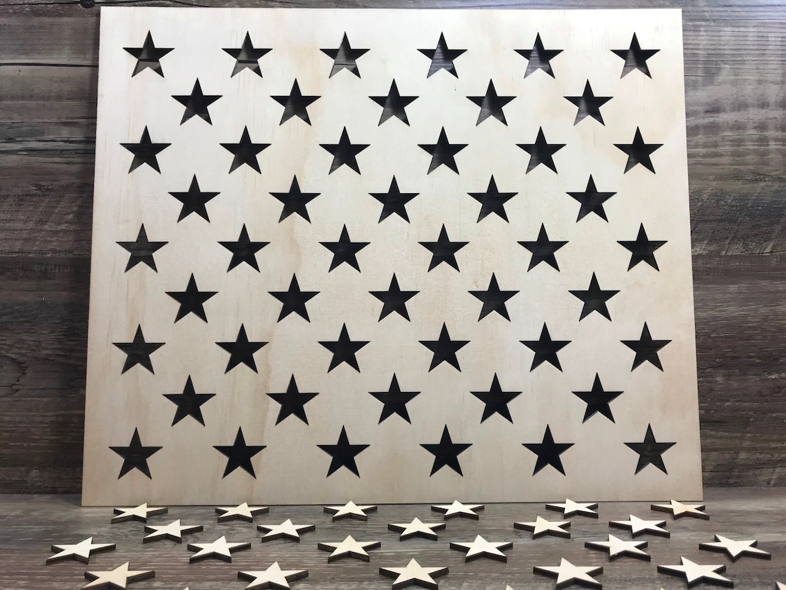 USA Flag / 50 Star's Stencil / Wooden Stencil / Union Stencil /0.75 ...