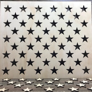 USA Flag / 50 Star's Stencil / Wooden Stencil / Union Stencil /0.75 ...