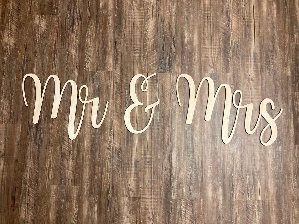 46'' Wide / Mr & Mrs / Laser Cut / Large Wall Sign / | Etsy