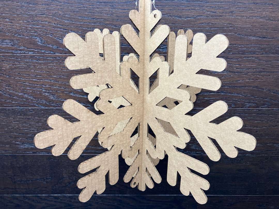 15'' Wide Cardboard Snowflake /14'' Tall / 4 Branches - Etsy