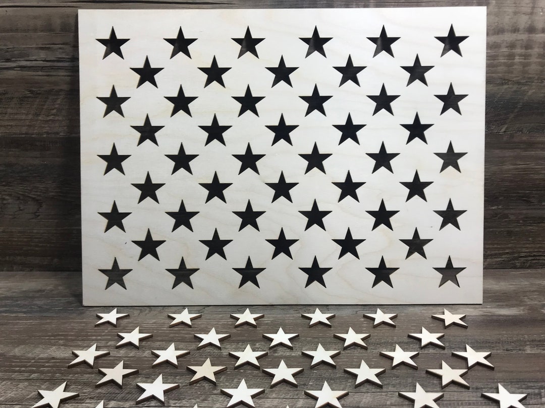 USA Flag / 50 Star's Stencil / Wooden Stencil / Union Stencil /0.5 ...