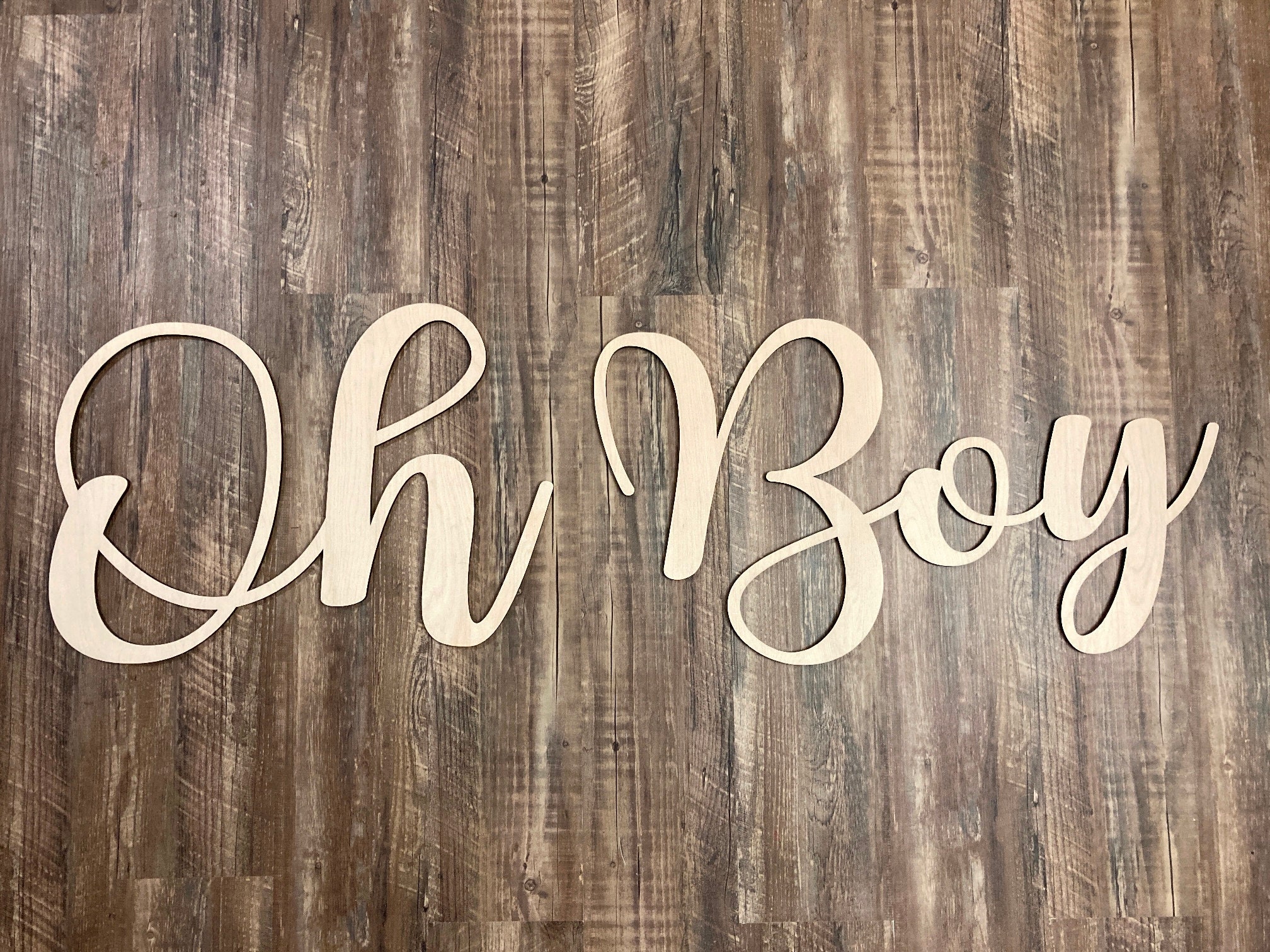 46'' Wide / Oh Boy / Laser Cut / Large Wall Sign / | Etsy