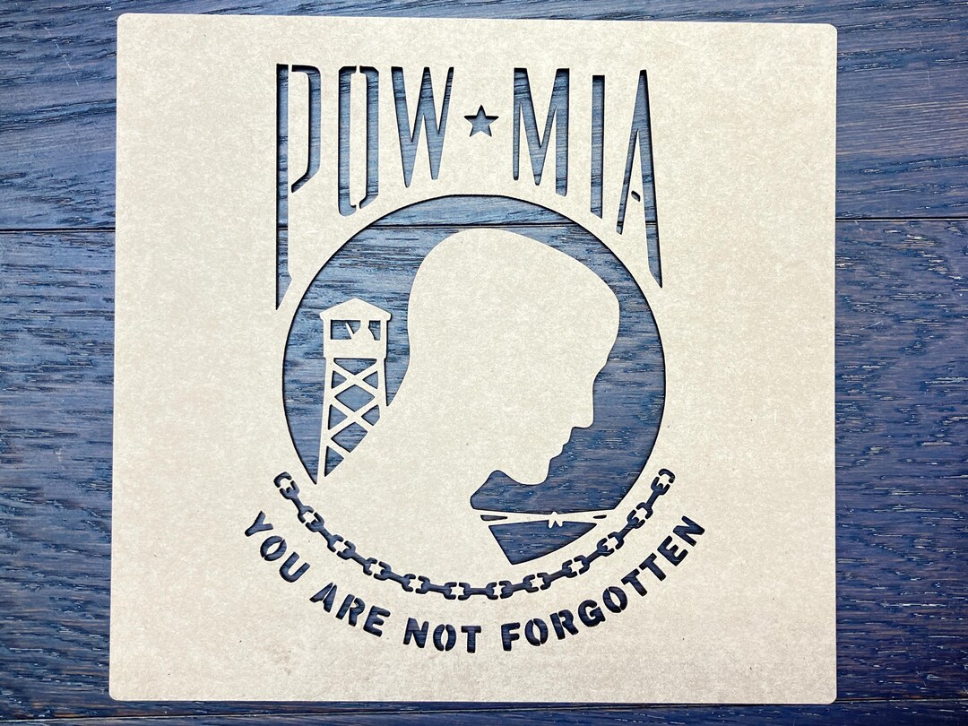 POW MIA Stencil / 1/16'' Cardboard Stencil / 10'' to 14'' - Etsy