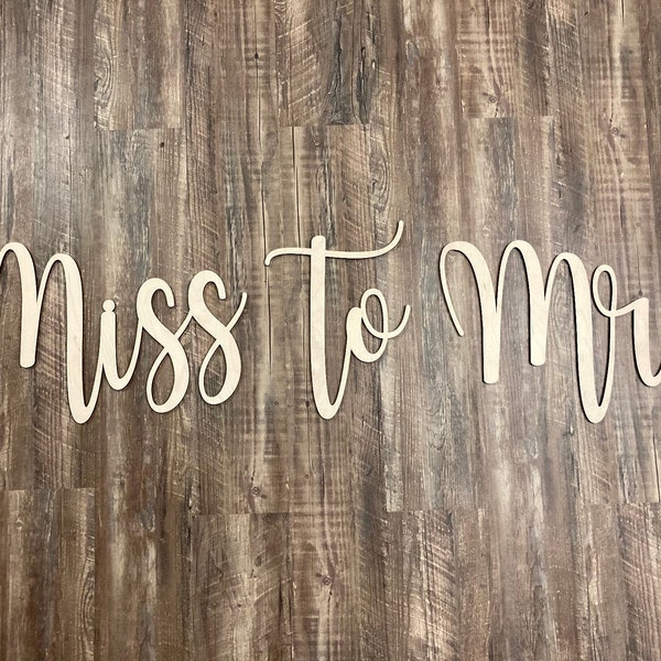 Wooden Miss to Mrs Sign - Etsy