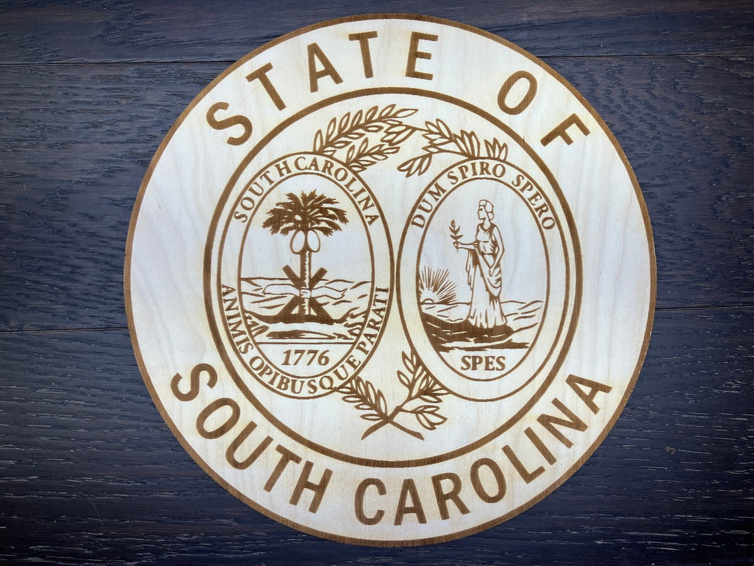 South Carolina State Seal 1/4'' Birch Plywood / Laser Engraved / 10 ...