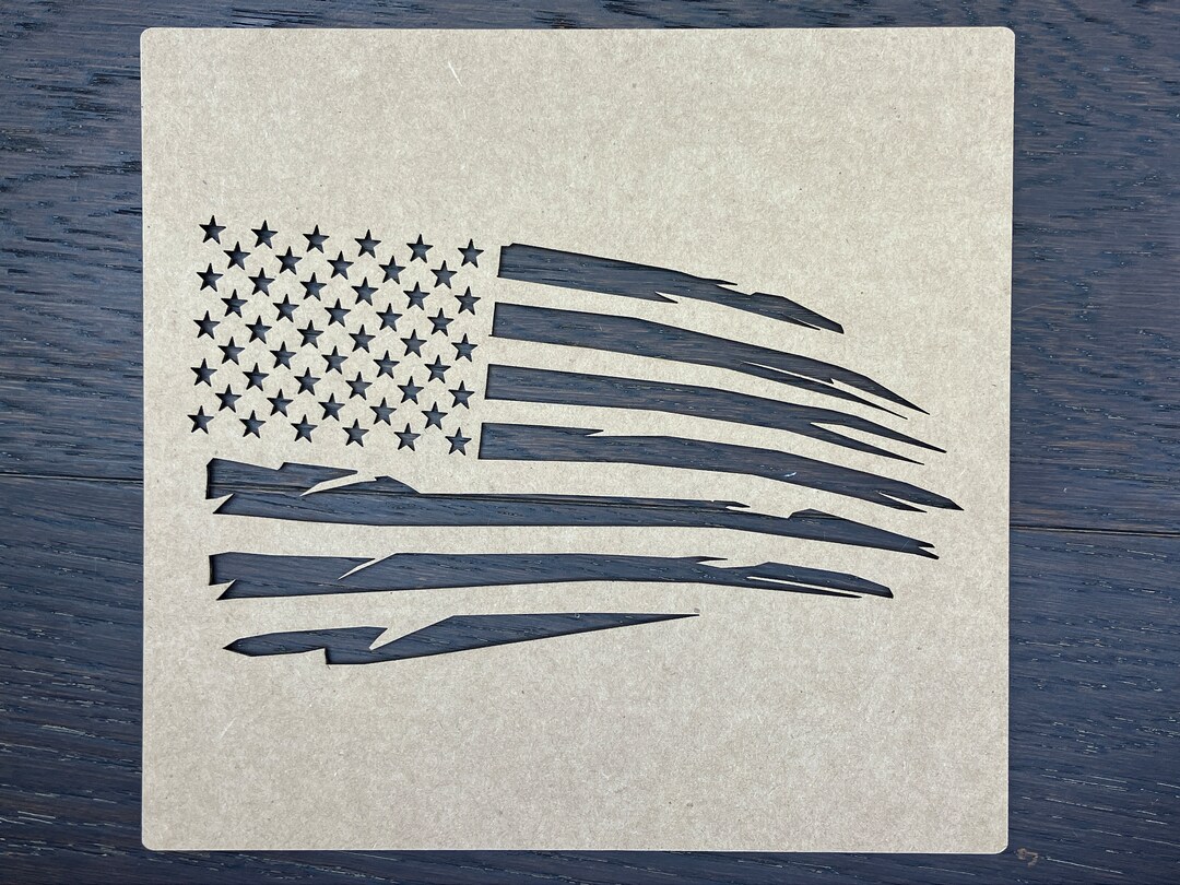 Distorted Flag Stencil / 1/16'' Cardboard Stencil / 5'' to 14'' - Etsy