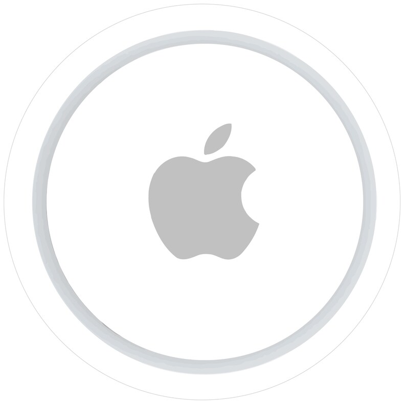 White Apple AirTag Logo Overlay Single Color High Quality Vinyl Decal ...