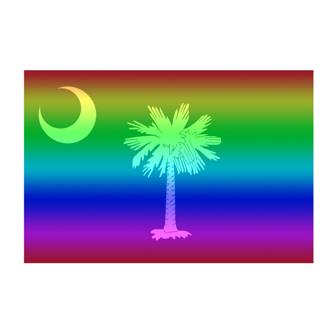 South Carolina Gay Pride Rainbow State Flag - REFLECTIVE - Full Color ...