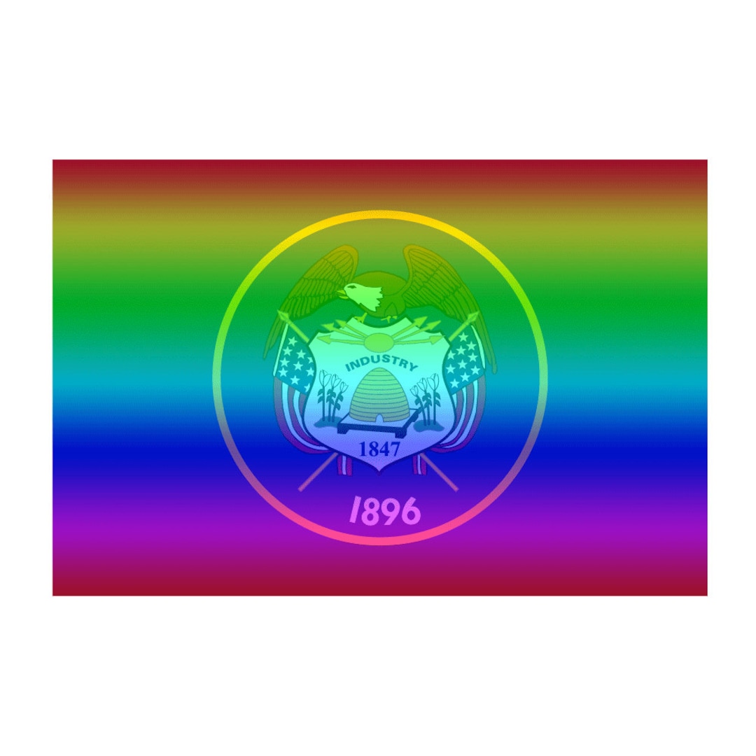 Utah Gay Pride Rainbow State Flag - Full Color Decal for Macbook ...