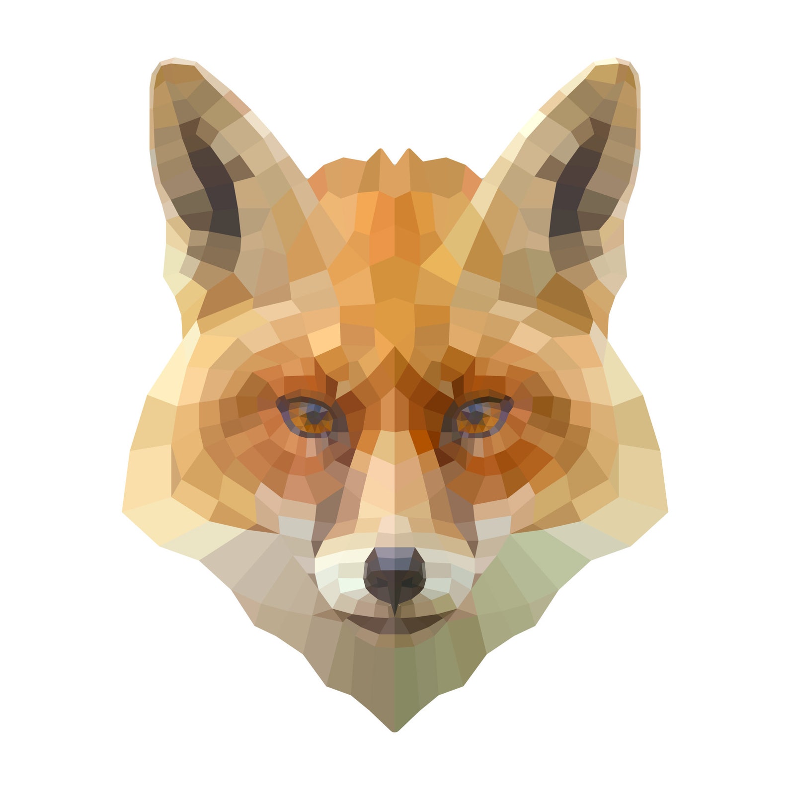 Fox Face Geometric Awesome Amazing Full Color Vinyl Decal for Laptop ...