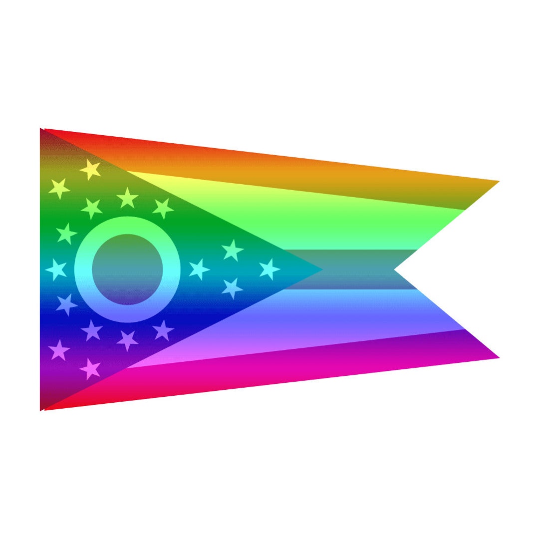 Ohio Gay Pride Rainbow State Flag - REFLECTIVE - Full Color Decal for ...