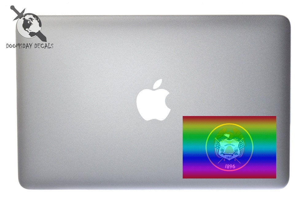 Utah Gay Pride Rainbow State Flag - Full Color Decal for Macbook ...