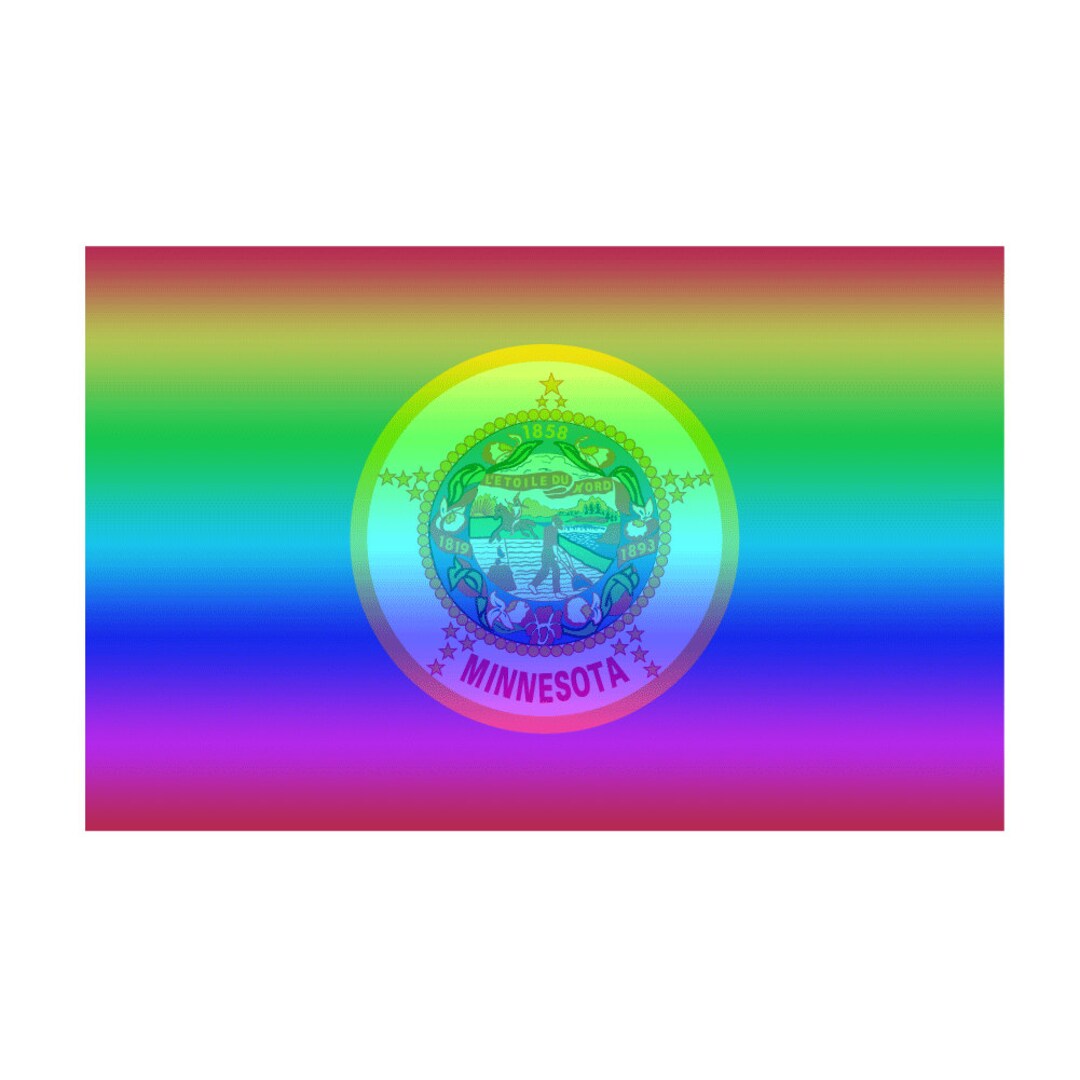 Minnesota Gay Pride Rainbow State Flag - Full Color Decal for Macbook ...