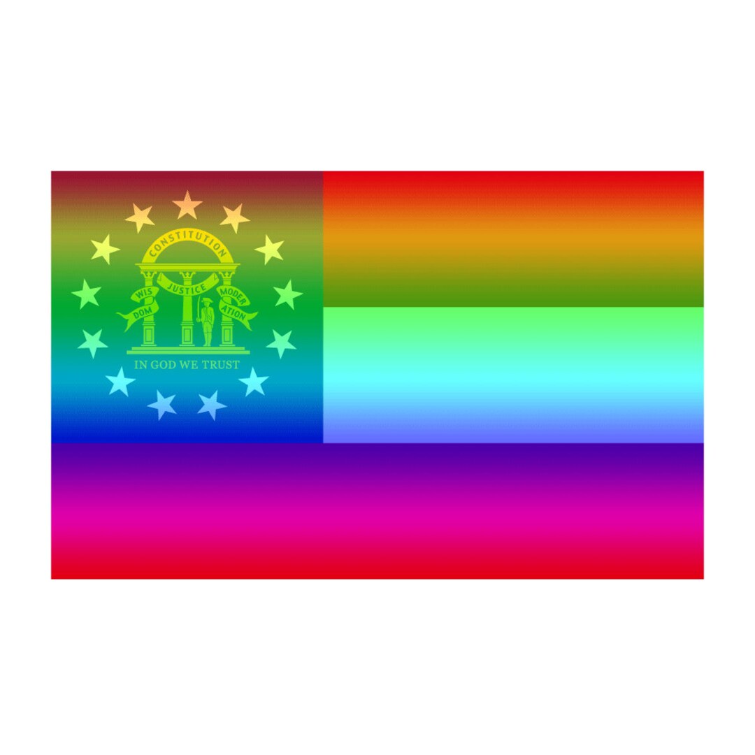 Georgia Gay Pride Rainbow State Flag - Full Color Decal for Macbook ...