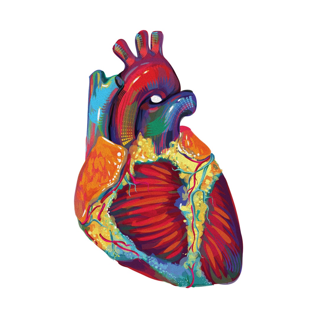Beautiful Human Heart Full Color Post Impressionist 3M Reflective ...