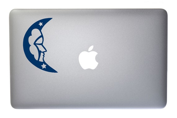 Crescent Moon Face Vinyl Decal for Macbook Laptop or Other | Etsy