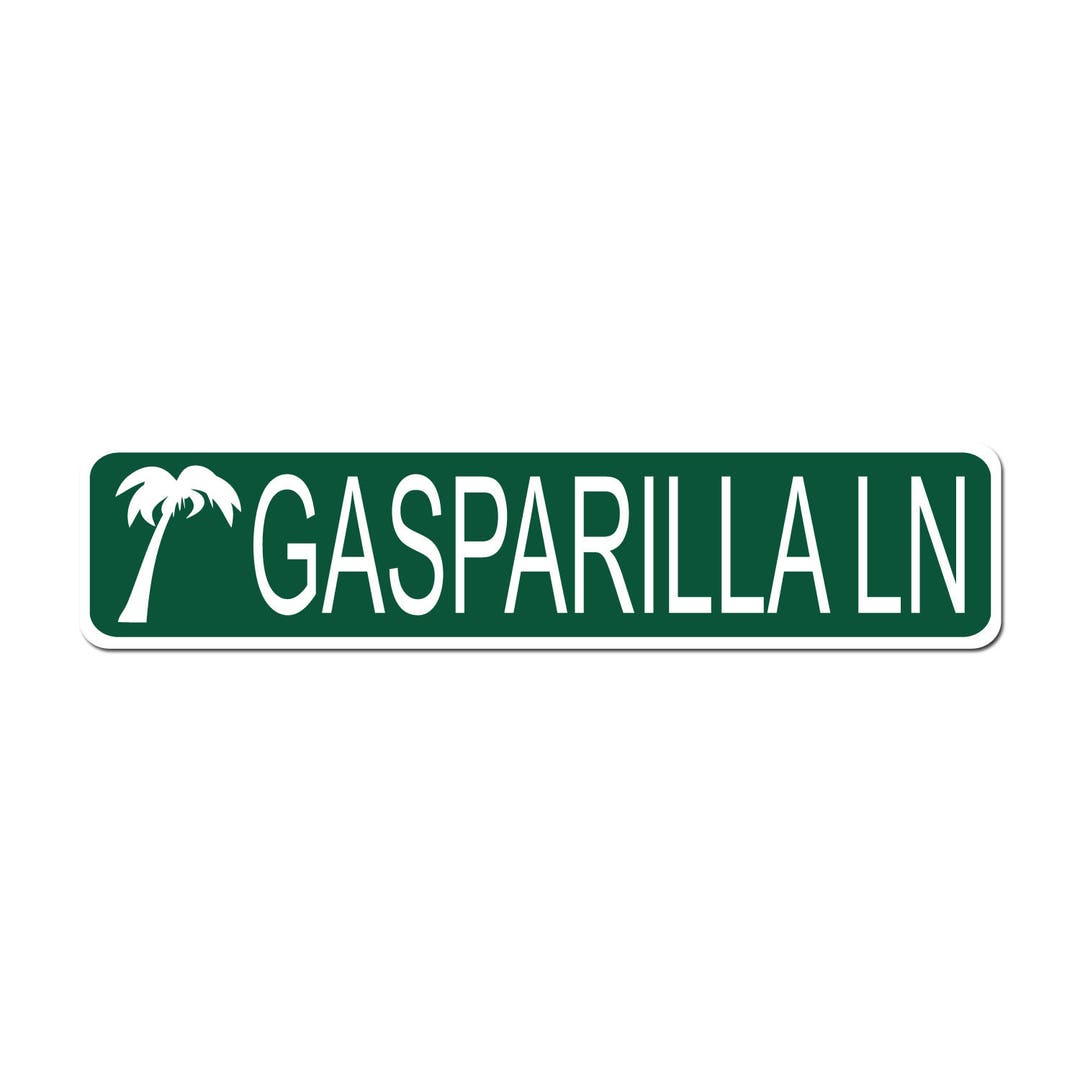 GASPARILLA LN Island Beach Resort Town Green Vinyl on White 4X17 ...