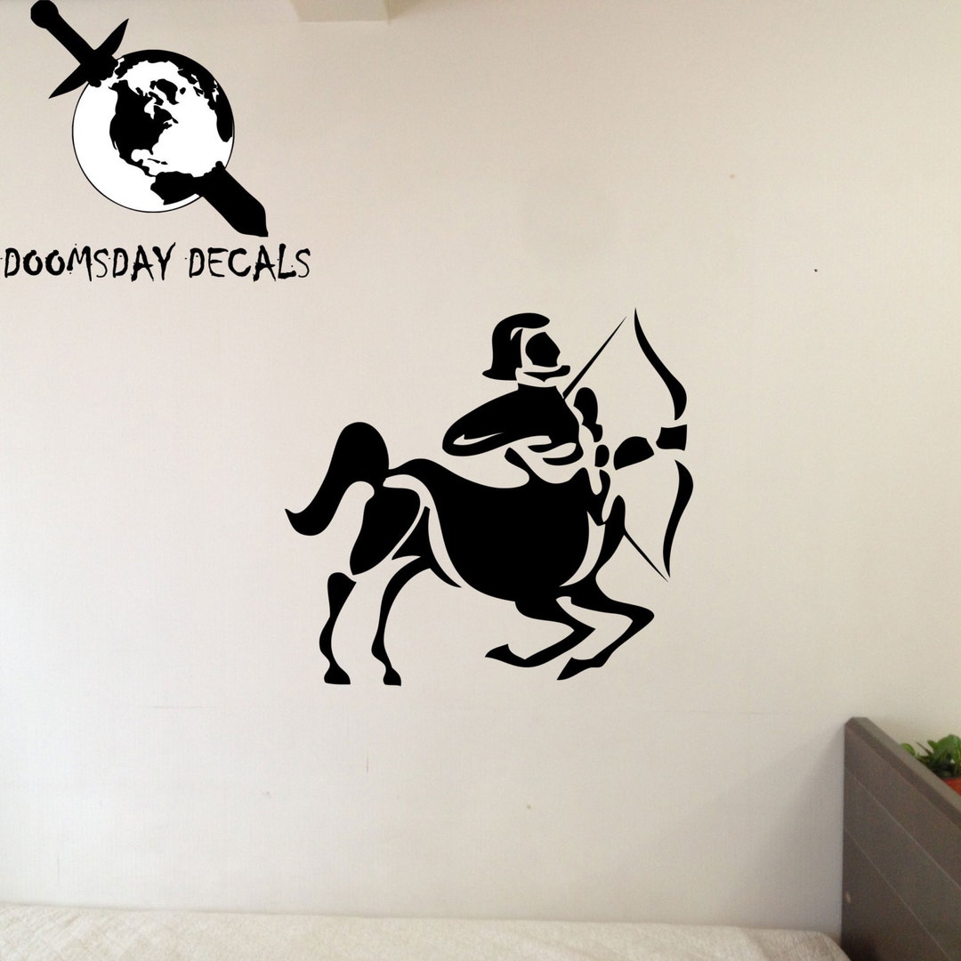 Sagittarius Zodiac Symbol Silhouette 9th Sign Archer Vinyl Wall Decal ...