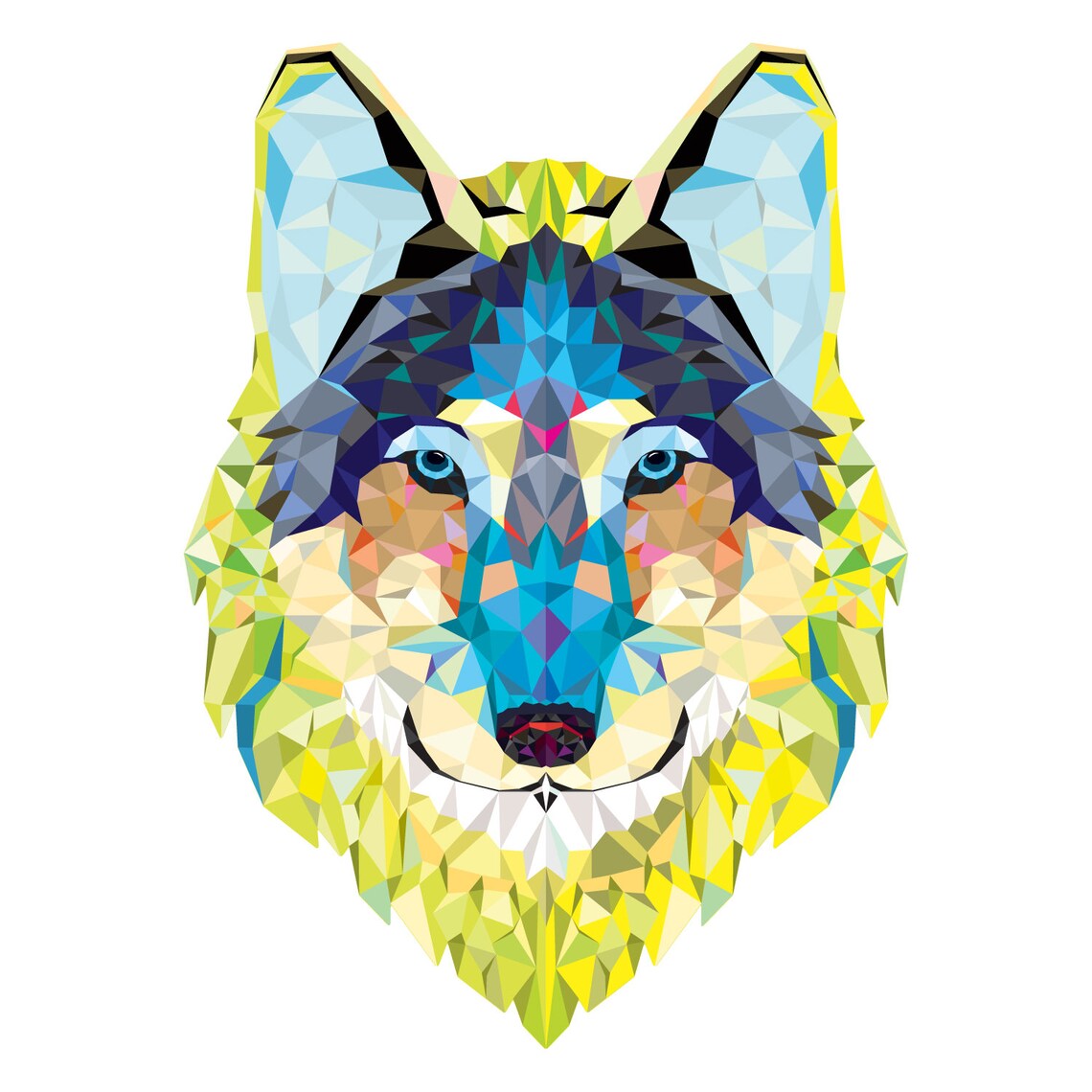 Blue Husky Geometric Awesome Amazing Full Color Vinyl Decal - Etsy