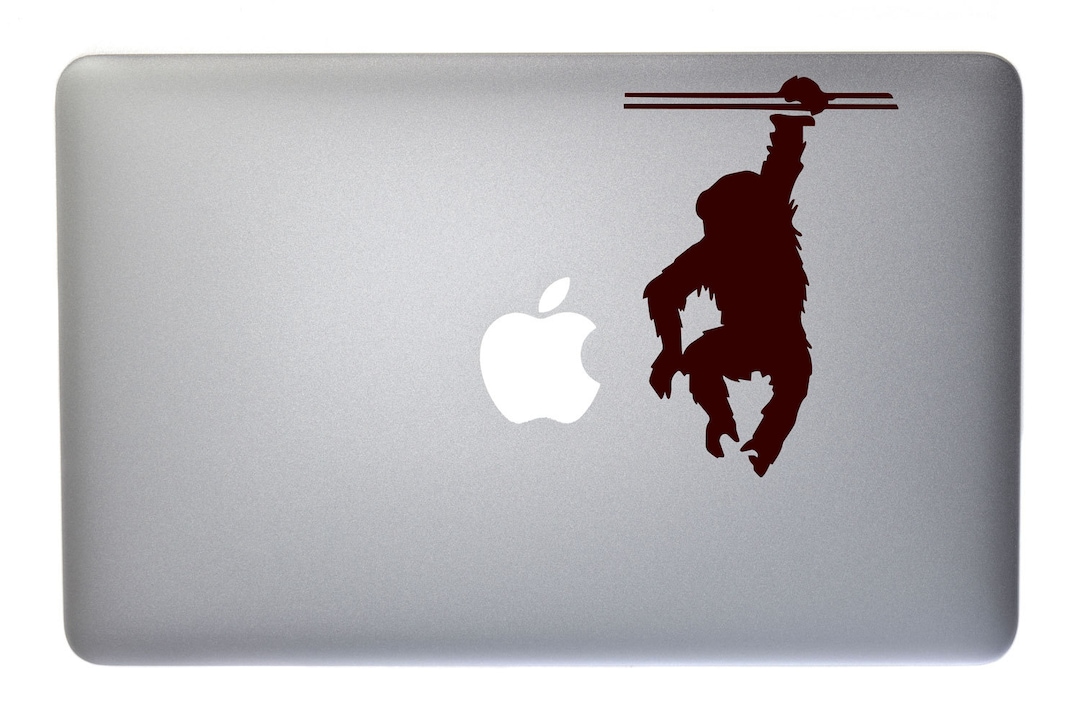 Hanging Chimp - Vinyl Decal for Macbook, Laptop, Wall, Window - Etsy