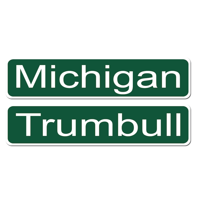 Michigan/trumbull Double Pack State Pride Green Vinyl on White 4X17 ...