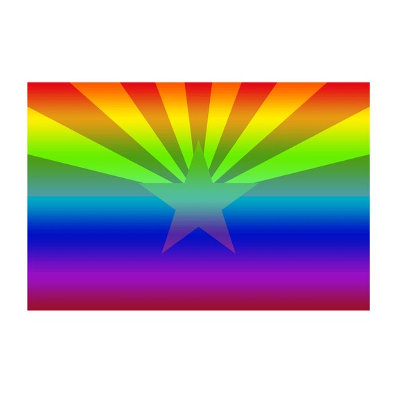 Arizona Gay Pride Rainbow State Flag REFLECTIVE Full Color | Etsy