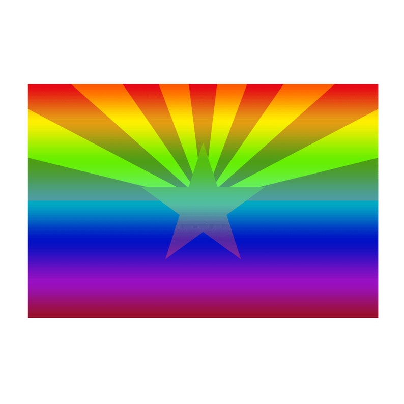 Arizona Gay Pride Rainbow State Flag - Full Color Decal for Macbook ...