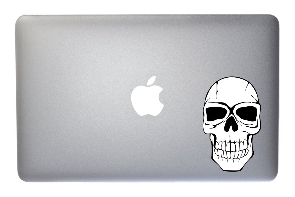 Rock N' Roll Punker Skull Face Full Color Decal for Macbook, Laptop or ...