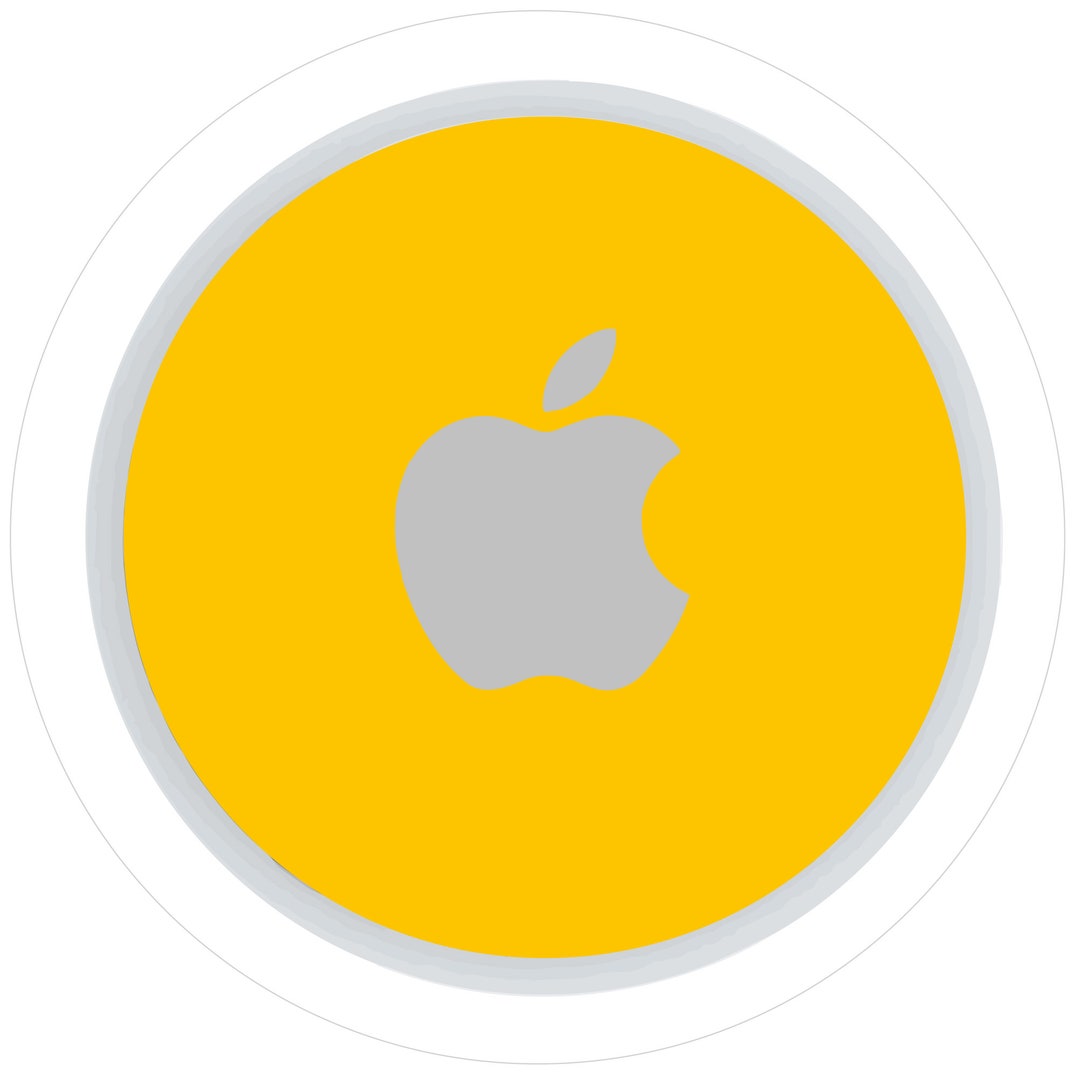 Yellow Apple AirTag Logo Overlay Single Color High Quality Vinyl Decal ...