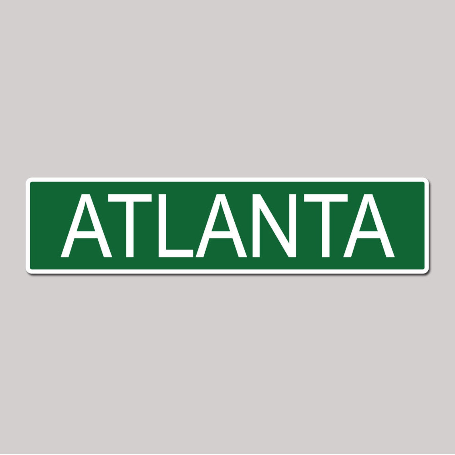 ATLANTA City Pride Green Vinyl on White - 4X17 Aluminum Street Sign - Etsy