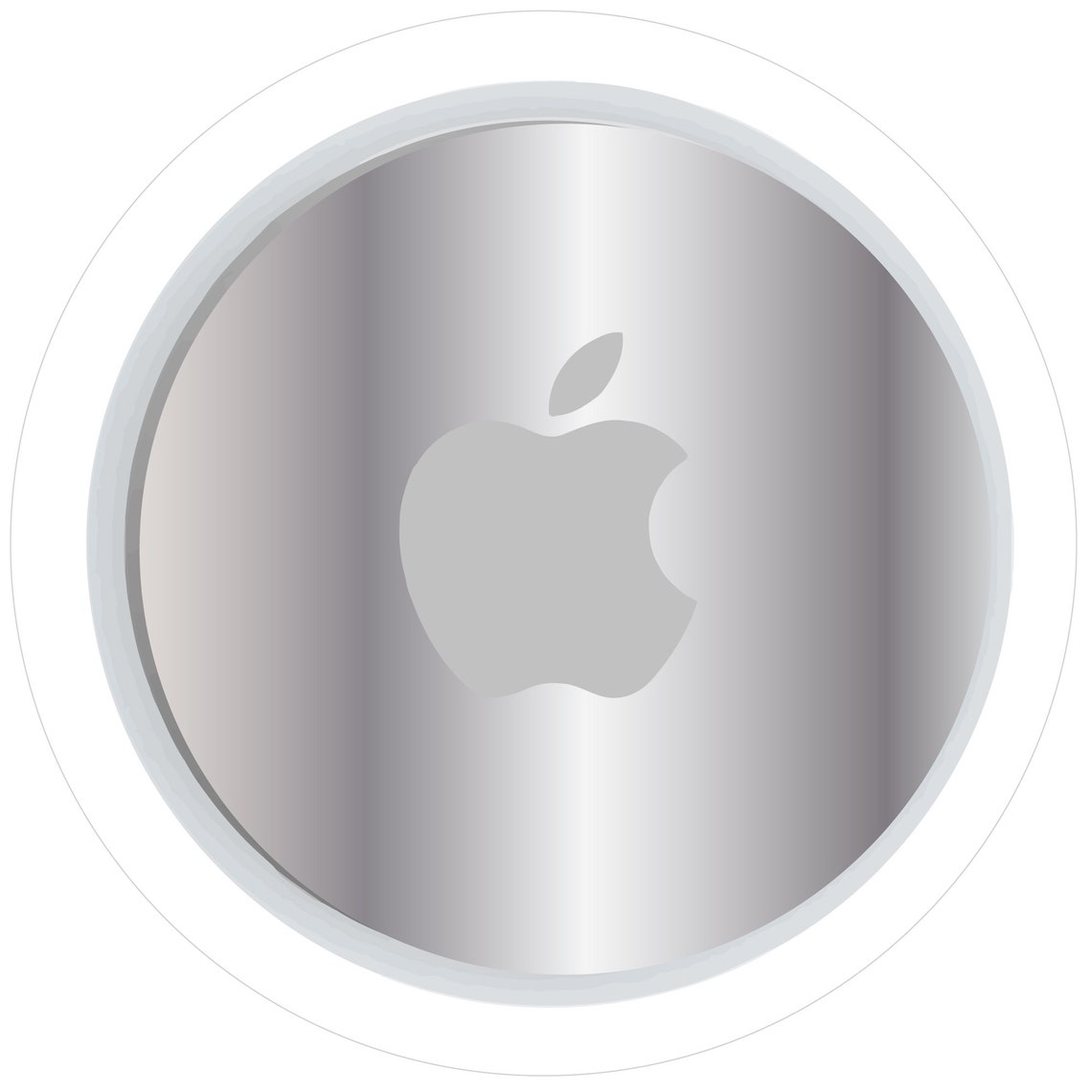 Silver Apple AirTag Logo Overlay Single Color High Quality Vinyl Decal ...