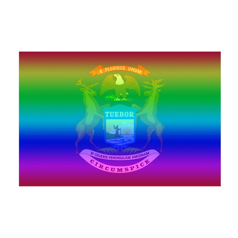 Michigan Gay Pride Rainbow State Flag - Full Color Decal for Macbook ...
