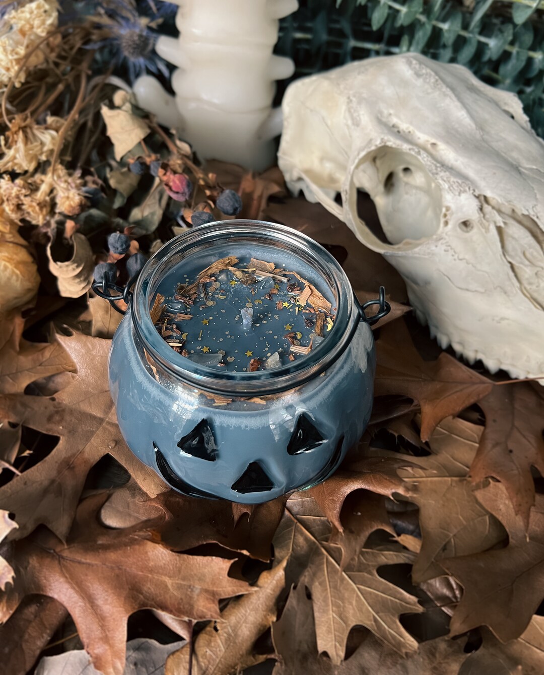 Smoke Leather Jack O Lantern Candle - Etsy