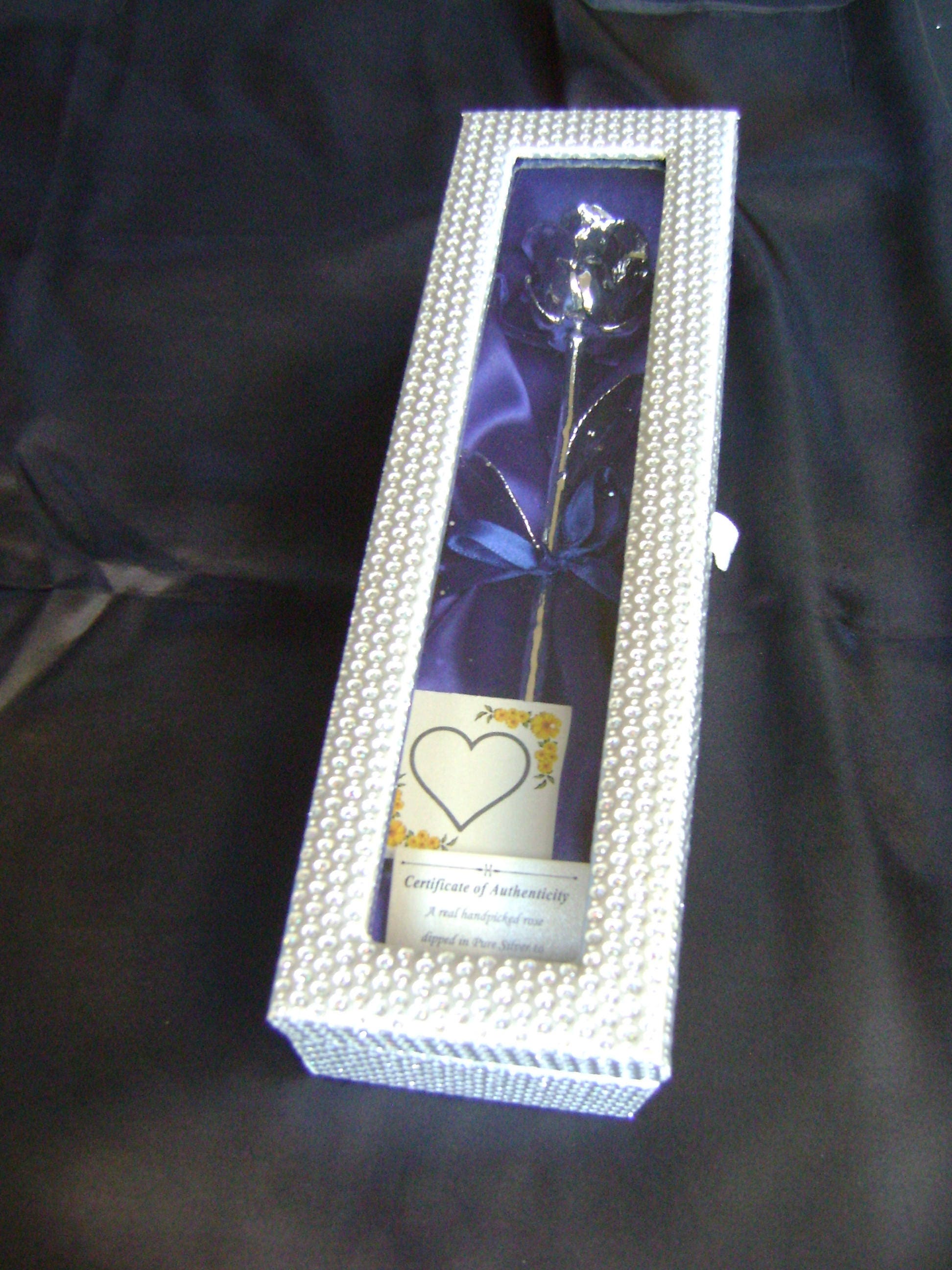 Silver Anniversary Gift 11 Inch Silver Dipped Real Rose in | Etsy