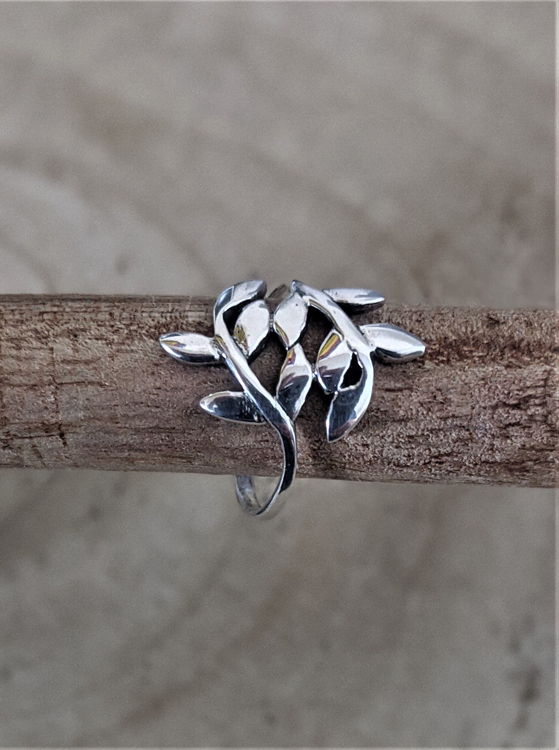 Leaf Ring. Sterling Silver Vine of Leaves Ring. Leaves Ring. | Etsy