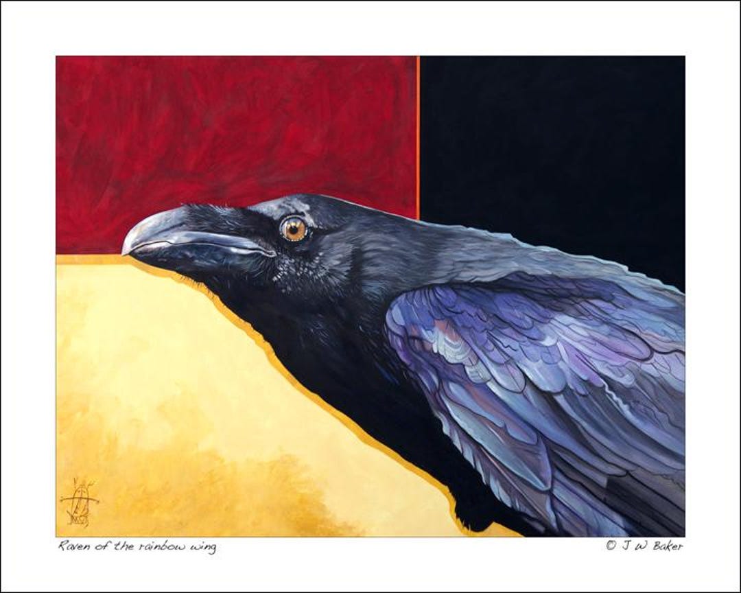 Raven Art Print - "raven of the Rainbow Wing" - Wildlife Art ...