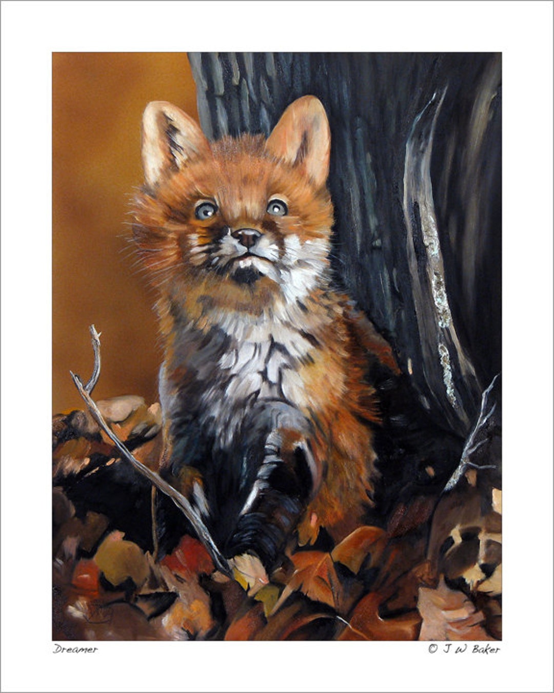 Little Fox Print - Dreamer - Wildlife Art Reproduction - Etsy