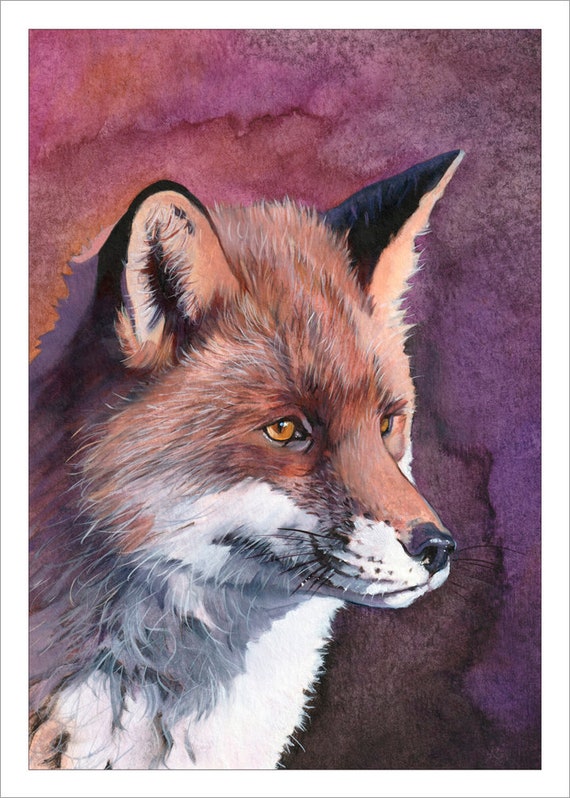 5 X 7 Fox Note Card Set reynard 4 Note Cards | Etsy