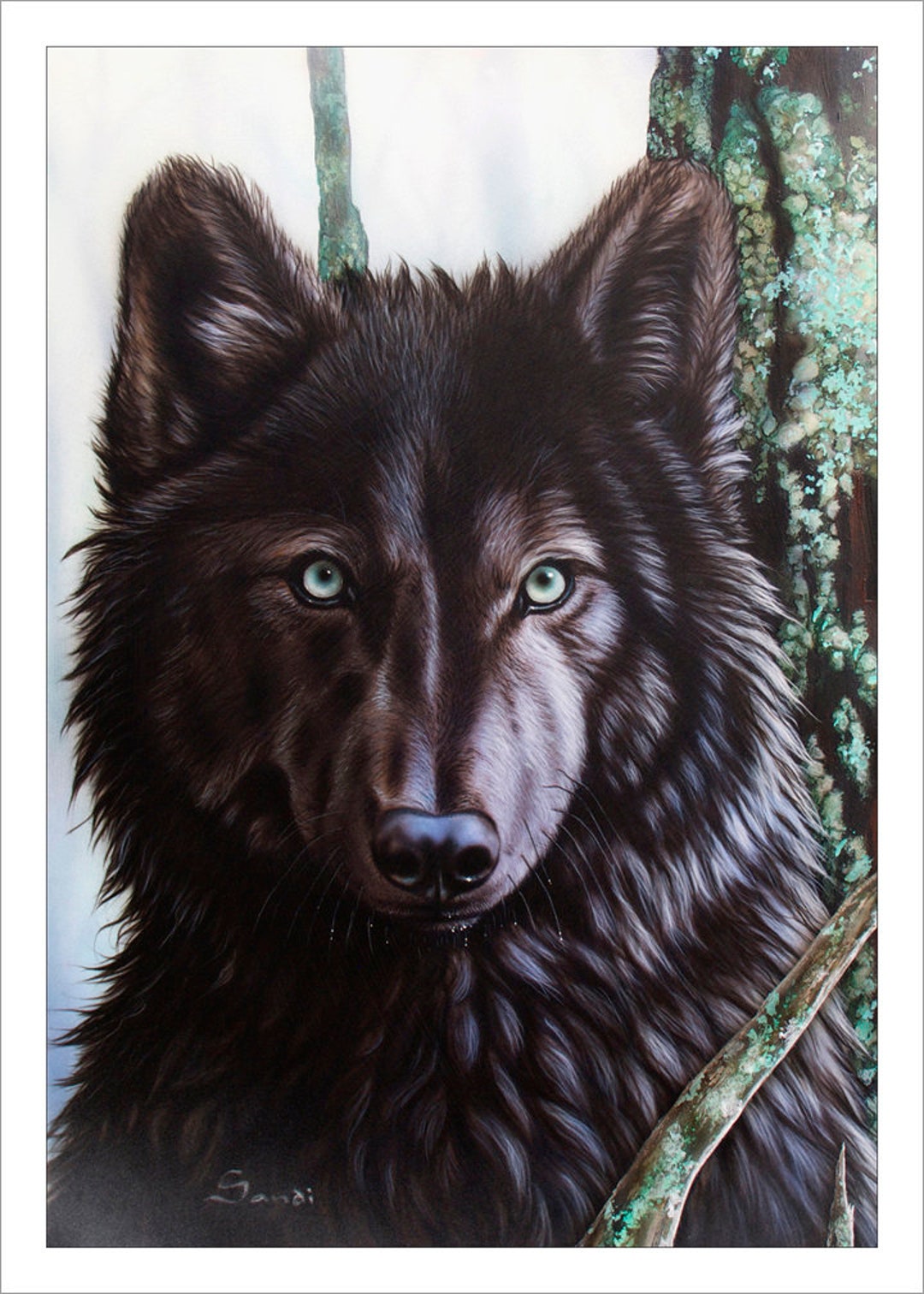 5x7 Note Card Set - "black Wolf" - (4) Note Cards Included - Etsy