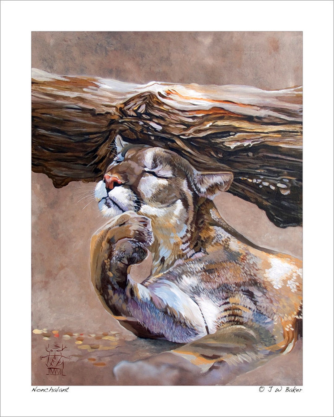 Cougar/mountain Lion Artwork - “nonchalant” - Wildlife Art Print - Etsy